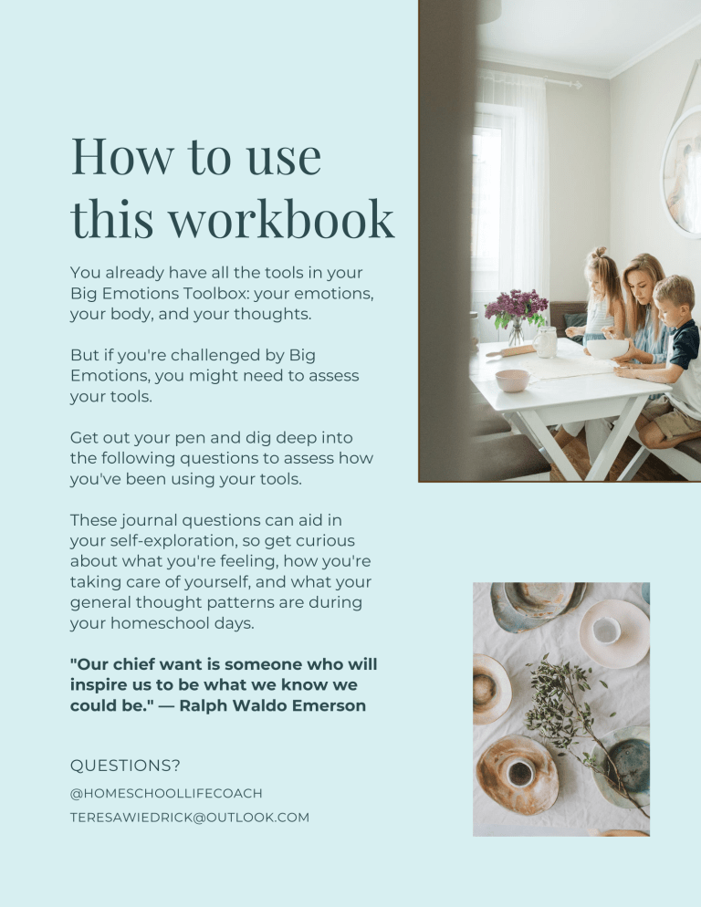 Big Emotions Journal for the Homeschool Mom