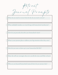 The free Homeschool Mom Retreat Planner to Simplify your Time